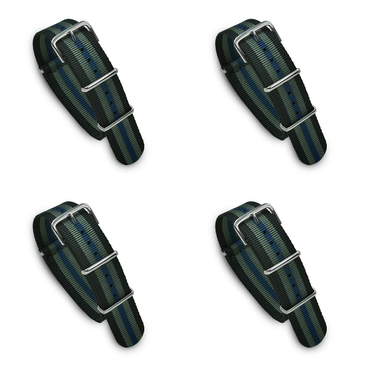 Value Pack of 4 Military MoD Nylon Watch Strap (Black/Gray/Blue) | Michaels