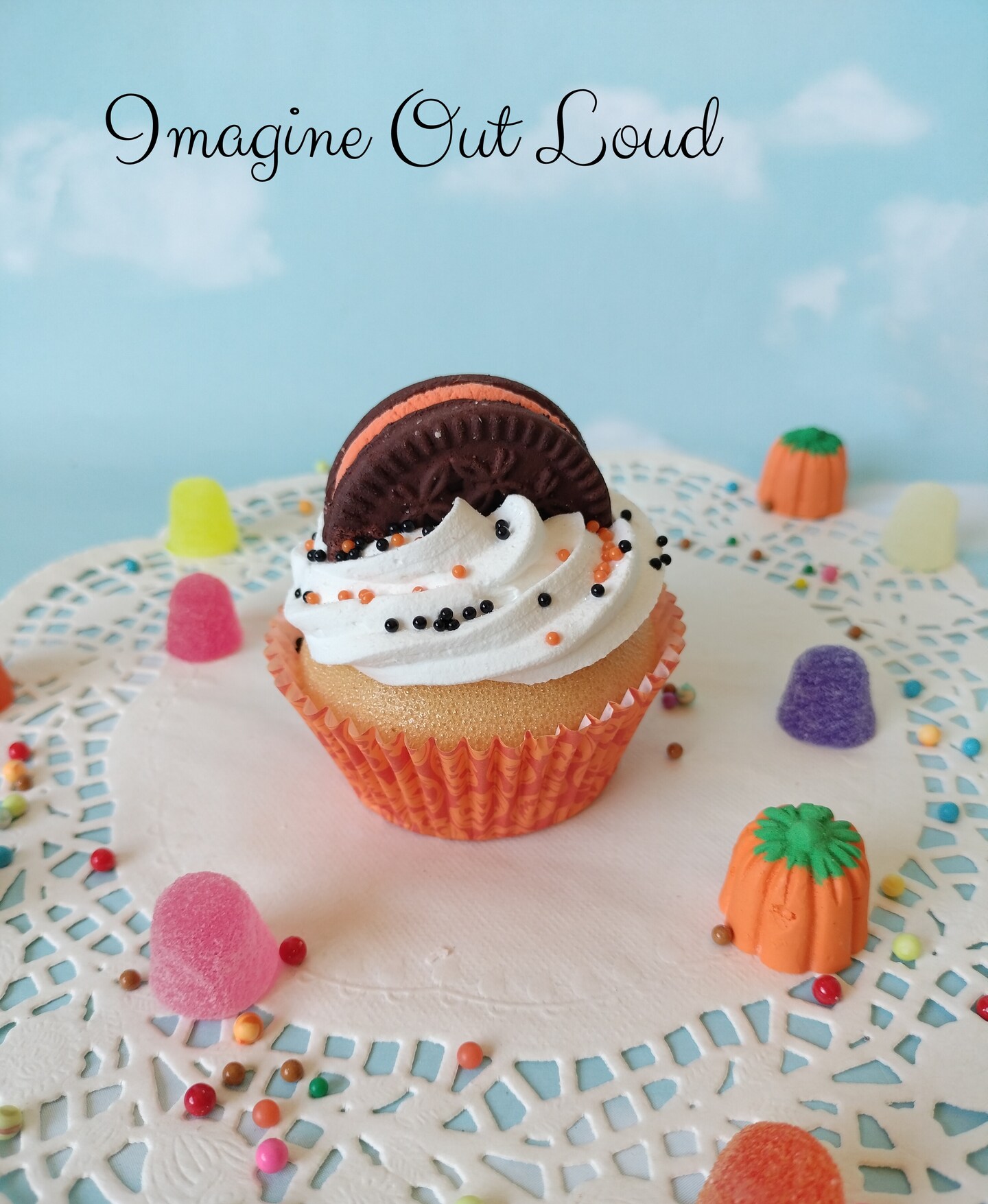 Fake Cupcake Halloween SINGLE Chocolate Sandwich Cookie Sprinkles ...