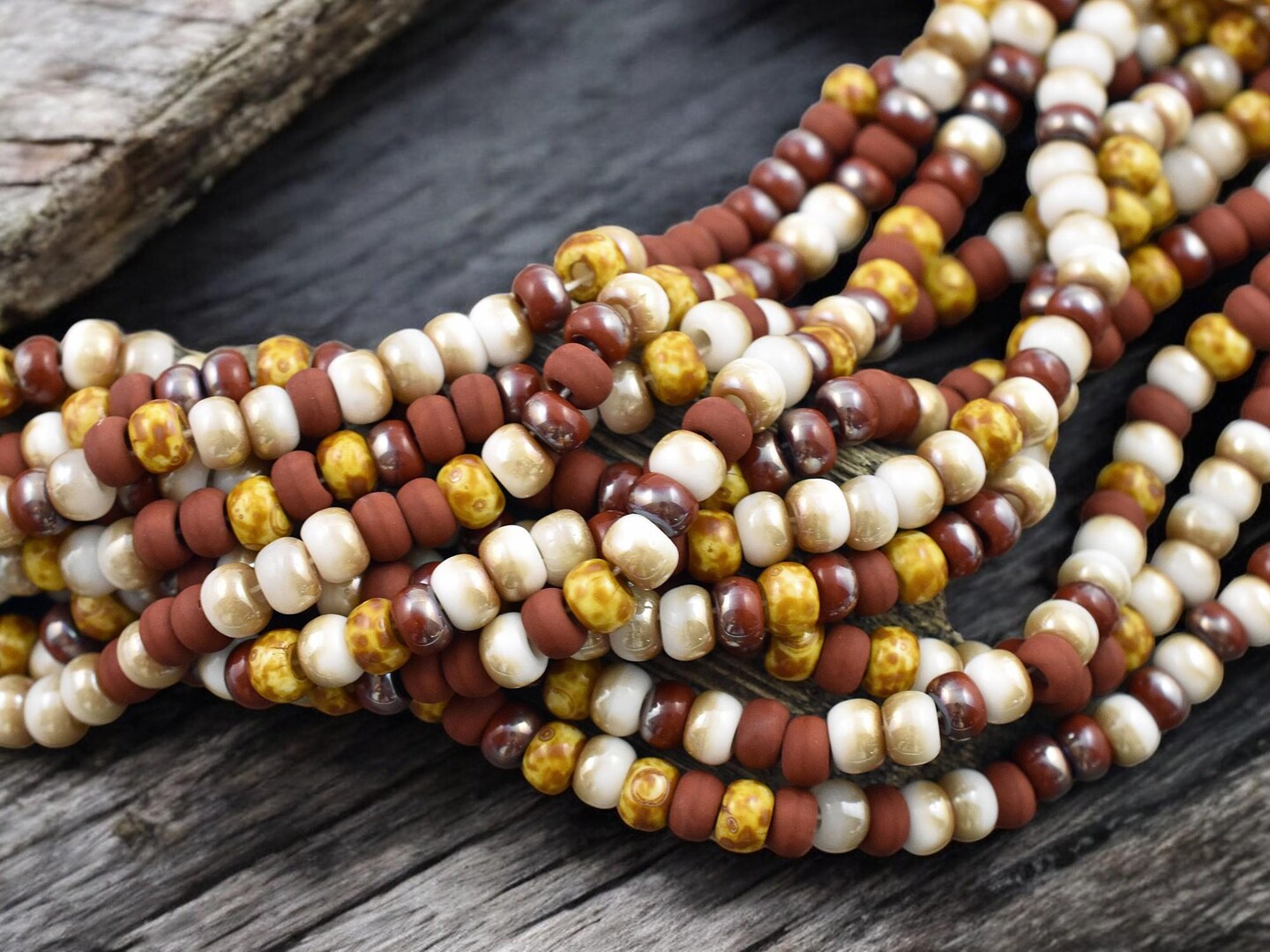 2/0 Aged Cocoa Power Picasso Mix Seed Beads (21" Strand) | Michaels