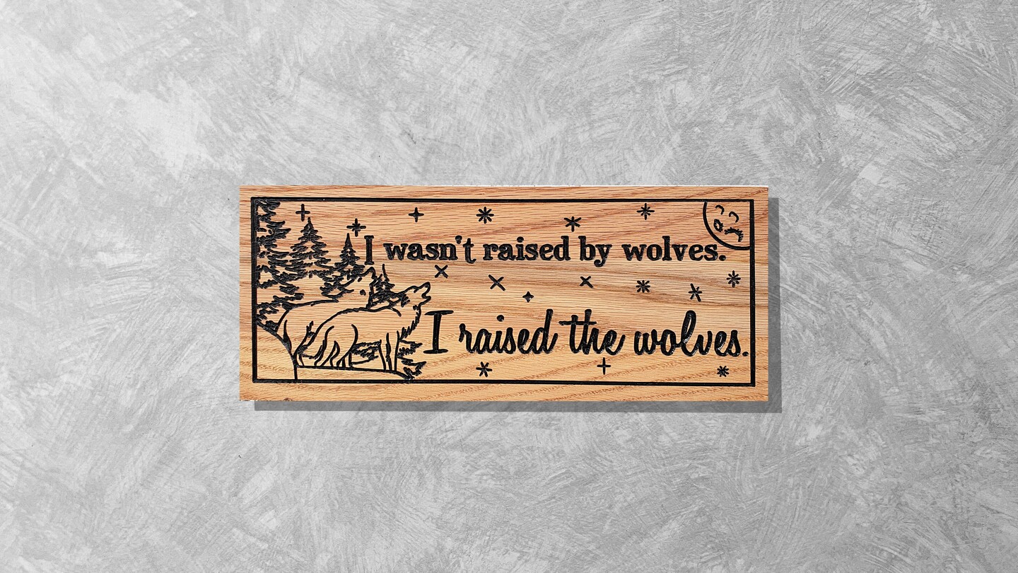 Custom Wolves Sign | Stained Wood Sign with Your Personalized Quote ...