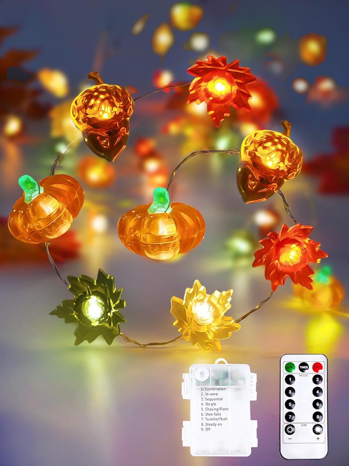 3D Pumpkin Acorn Maple Leaf Fairy Lights | Michaels