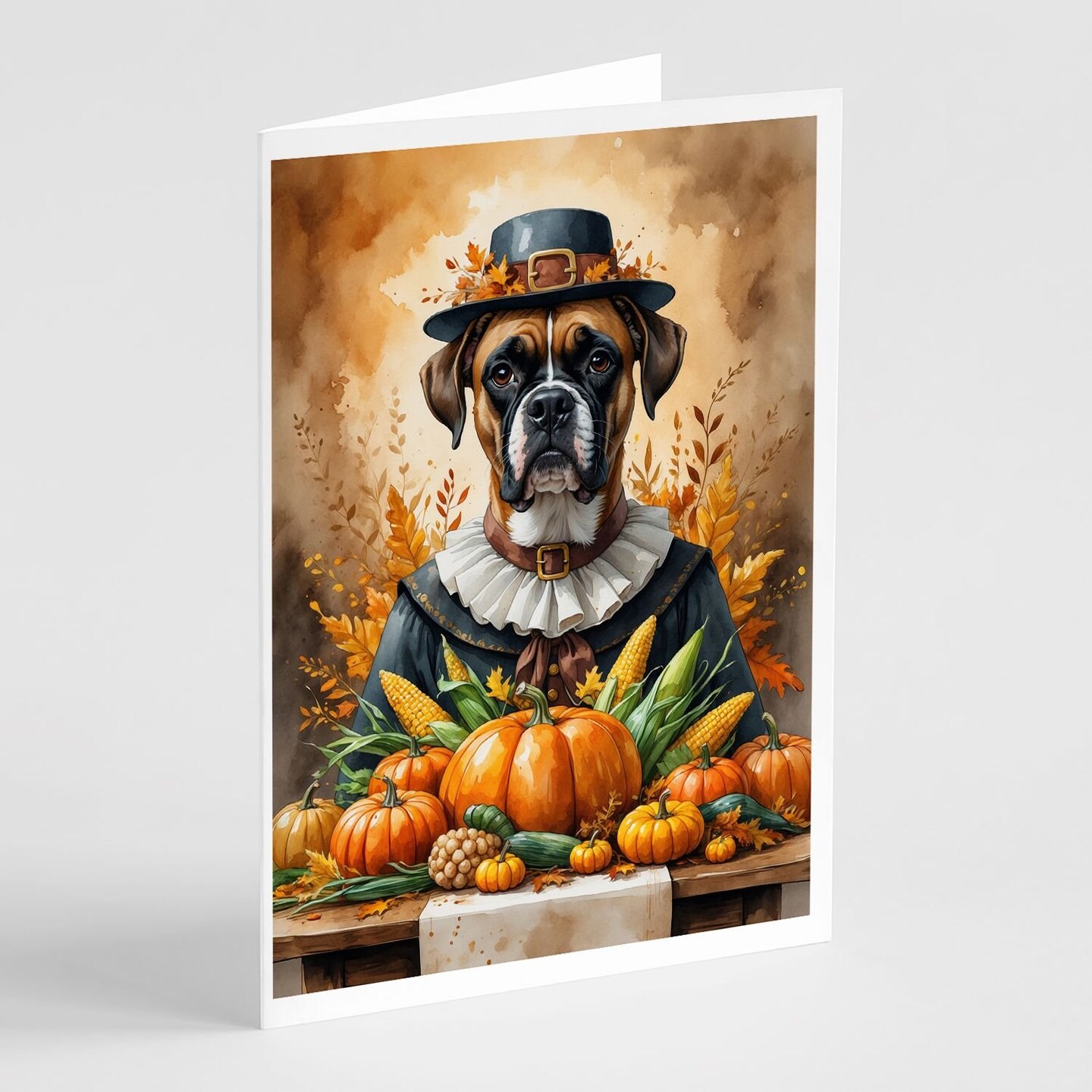Edge Collections - 5" x 7" - Multicolor - Boxer Thanksgiving Greeting ...