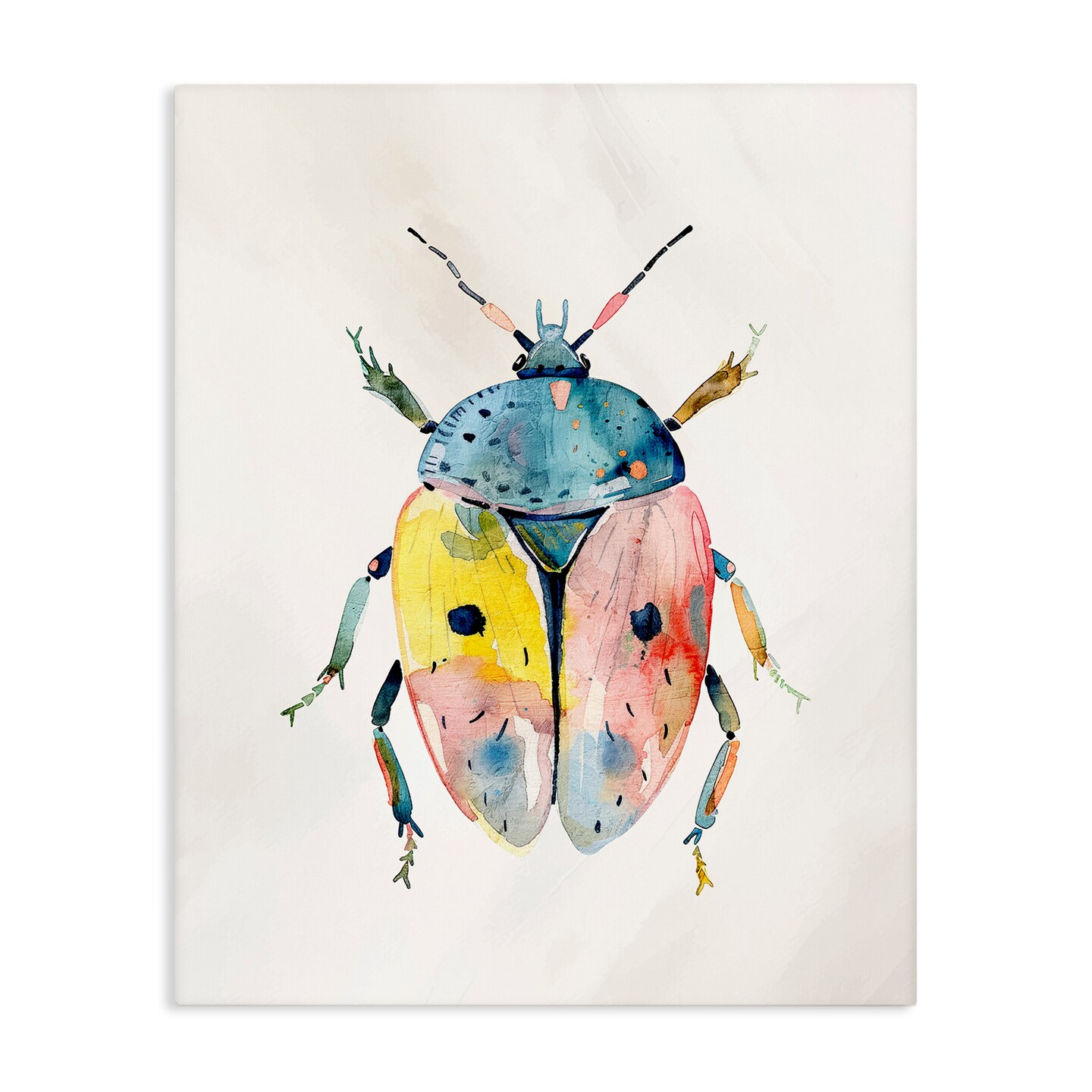 Stupell Industries Whimsical Boho Beetle Canvas, design by Kim Allen ...