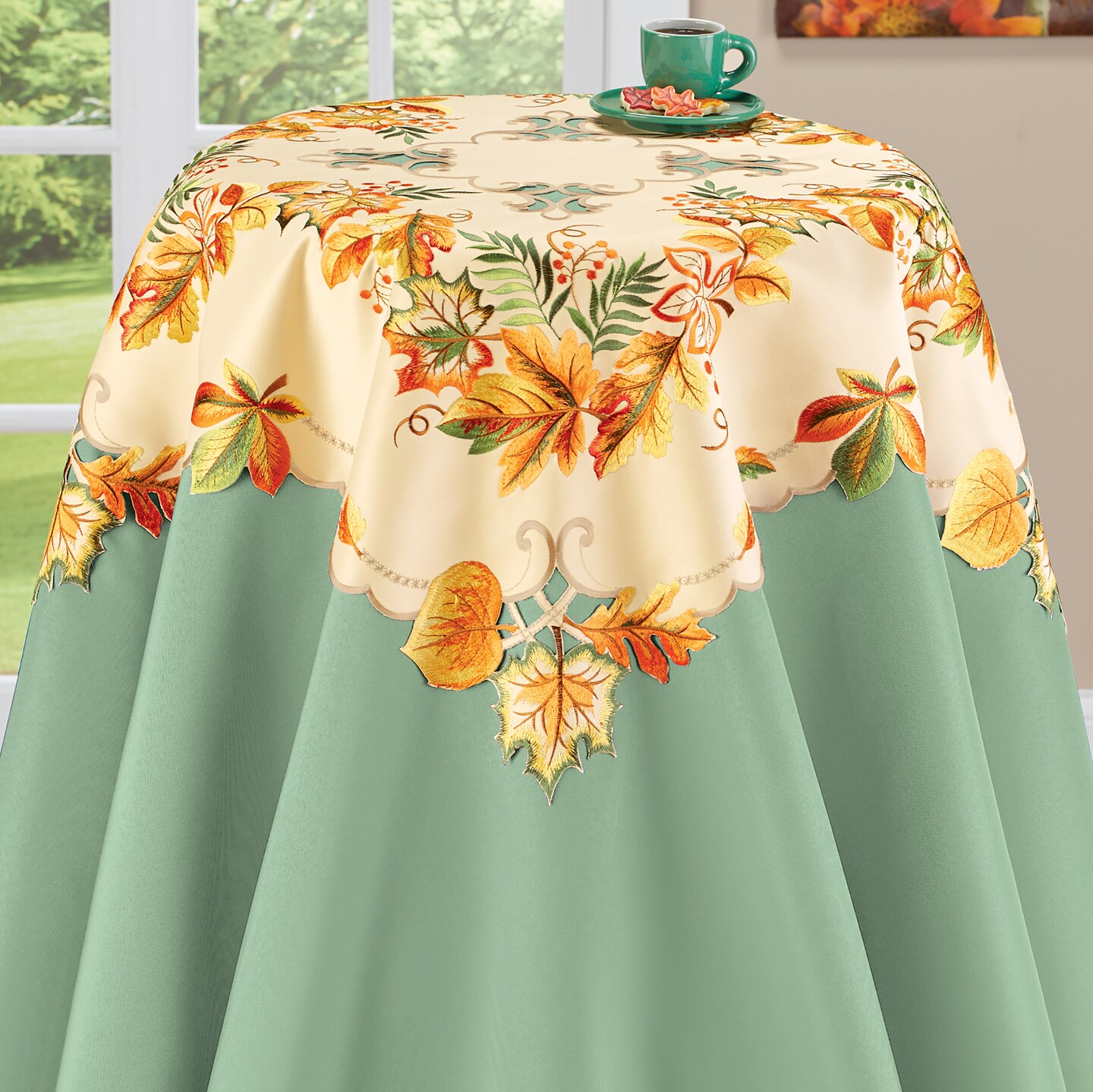 Collections Etc Lovely Leaves Embroidered Table Linens | Michaels