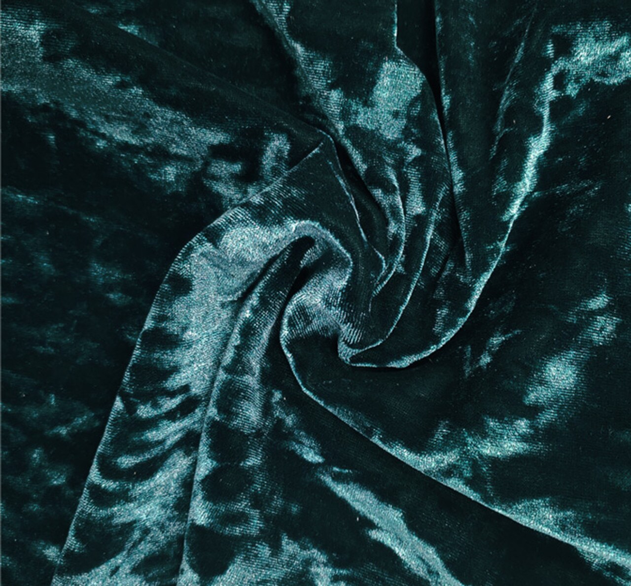 1 yard Stretch Velvet Crushed Green Forest Apparel Fabric Polyester ...