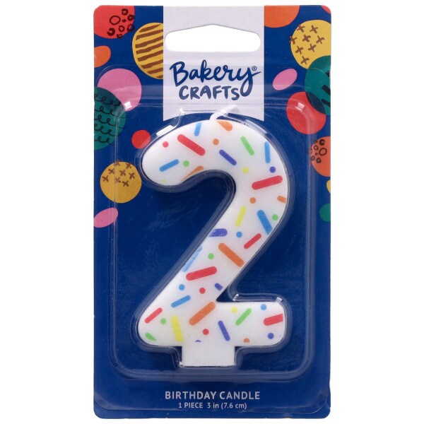 2 Rainbow Sprinkle Numeral Candles | Michaels