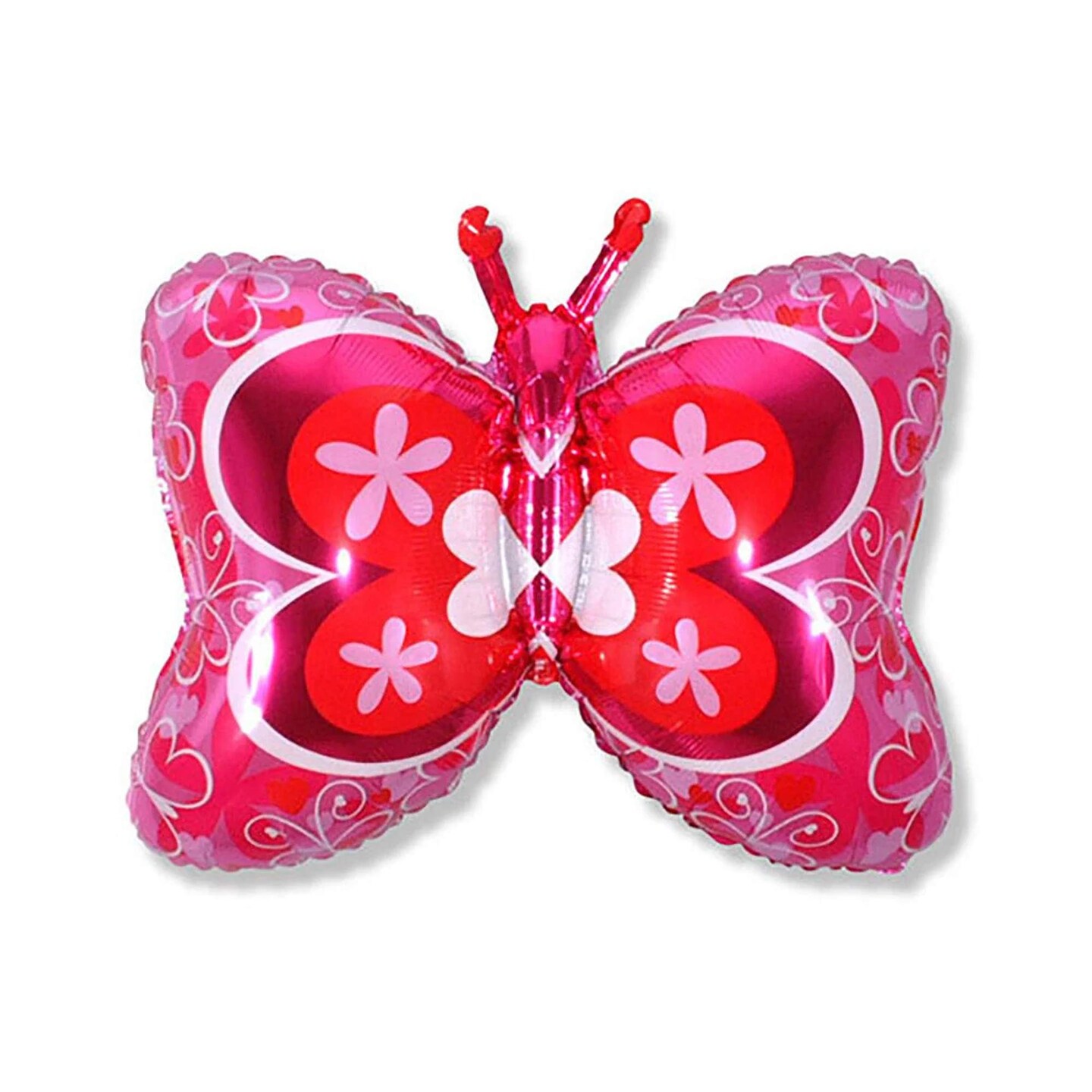 Butterfly Deco Fuchsia Foil Mylar Balloon 35" Large Party Decoration ...