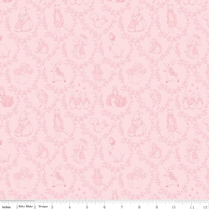 Toile in Pink (c15863-pink) | Peter Rabbit and Friends | Riley Blake ...