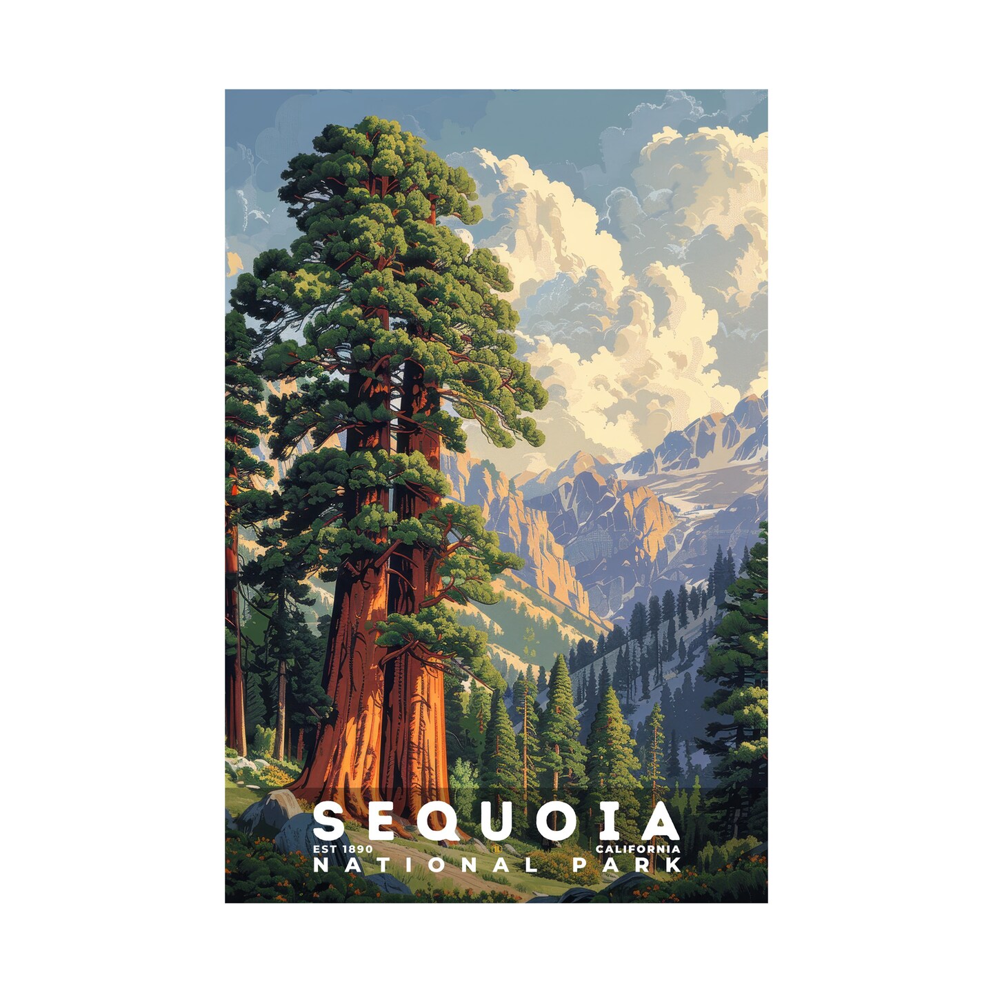 Sequoia National Park Poster, Travel Art, Office Poster, Home Decor ...