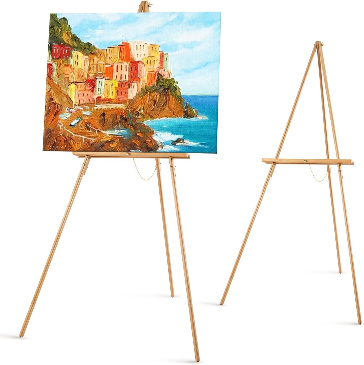 65" A-Frame Tripod Easel Stand, wooden display easel with adjustable ...