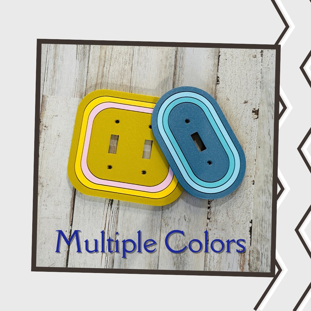 Minimalist Mid Century Modern Multi-Color Oval Toggle Switch Plate ...