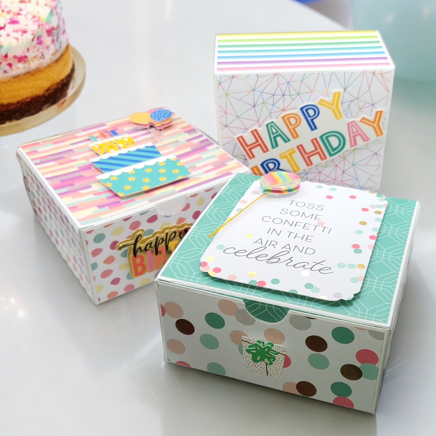 Happy Birthday Gift Boxes 4 x 2 Inches - Set of 3 | MakerPlace by Michaels