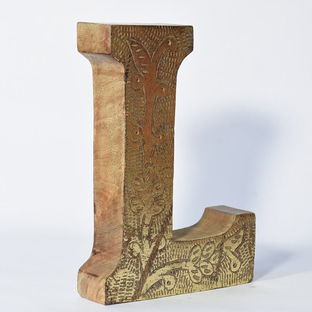 BBH Homes Handmade Eco-Friendly Vintage Natural Gold Alphabet Letter ...