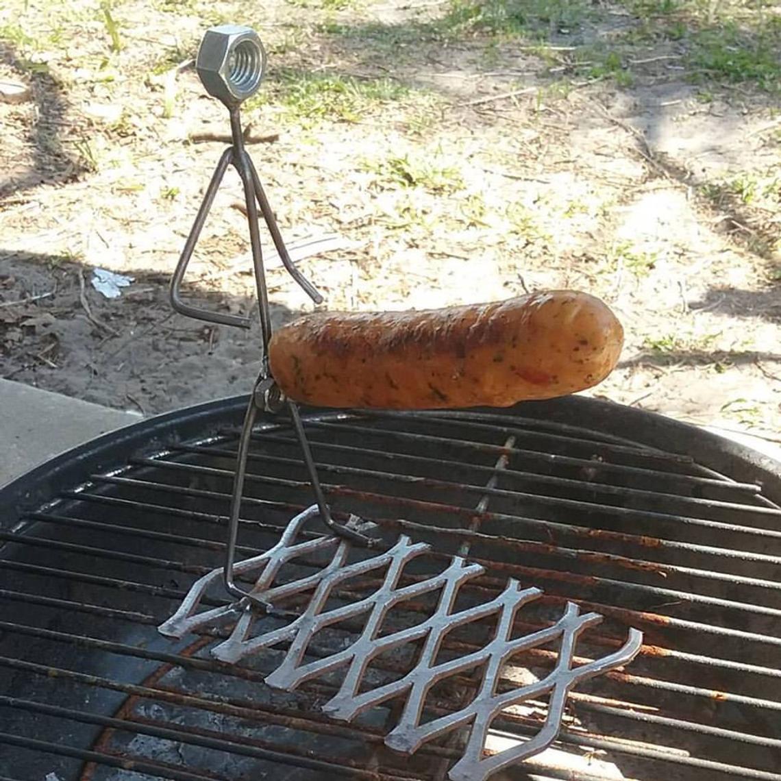 Grill Guy, Hot dog man, Metal Art, Barbeque cooker, BBQ, bratwurst ...