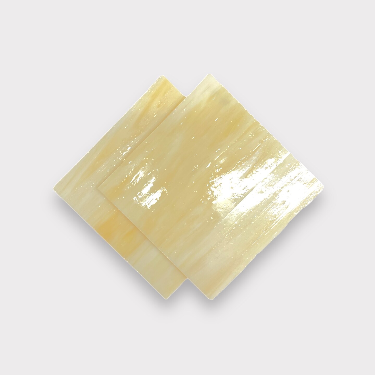 Honey tr., White Crystal Prisma Fusible Glass Sheets / Mosaic Squares ...