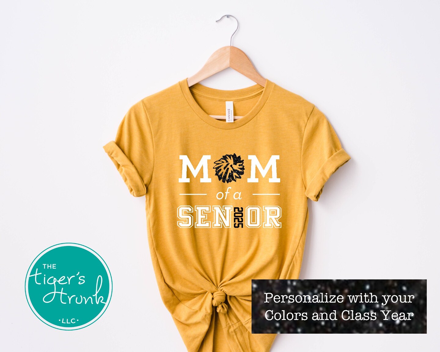 Cheerleading Mom of a Senior, Custom Cheer Shirt, Personalized Shirt ...