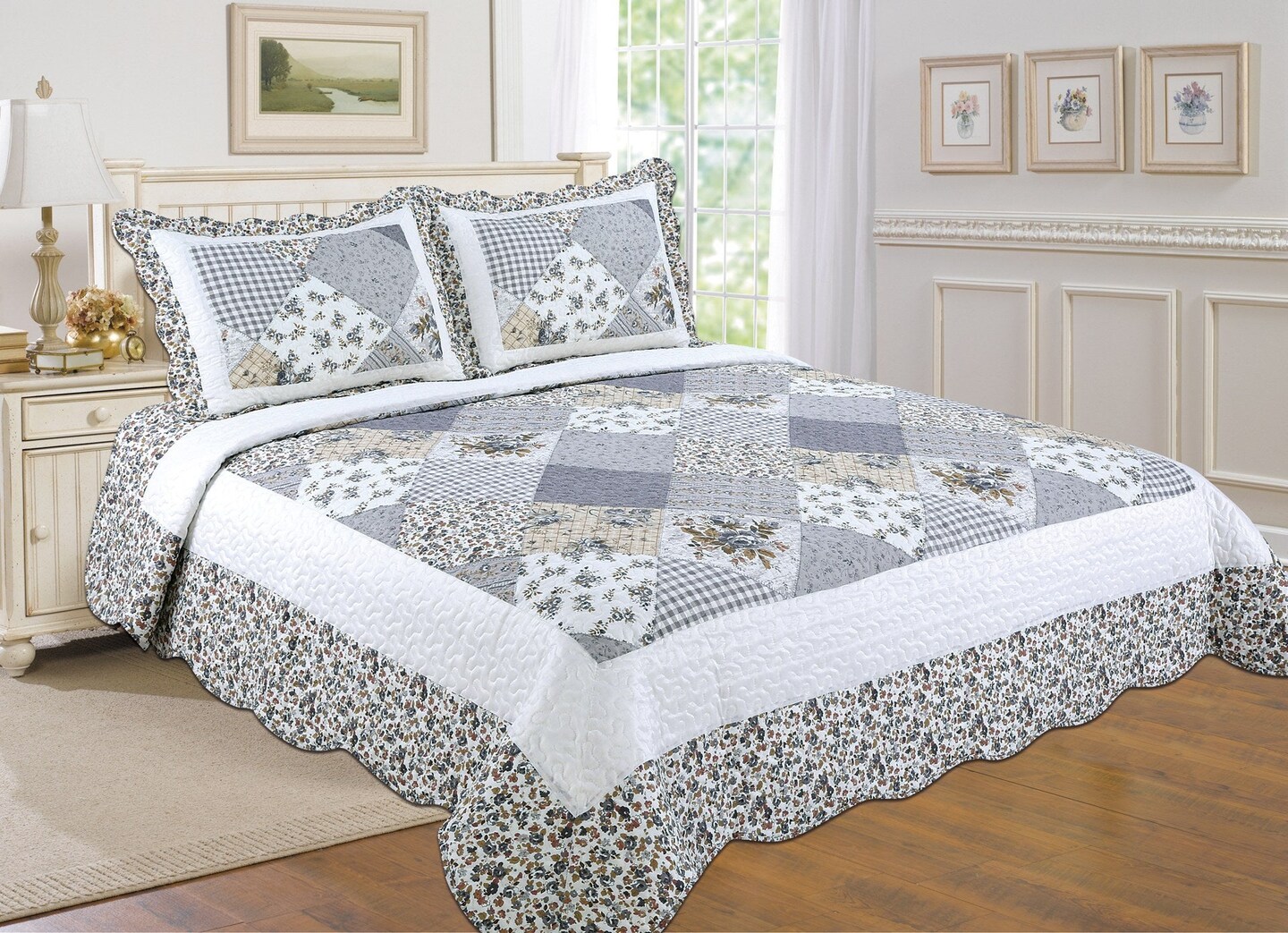 3-Piece Cotton Blend Reversible Quilt Set | Michaels