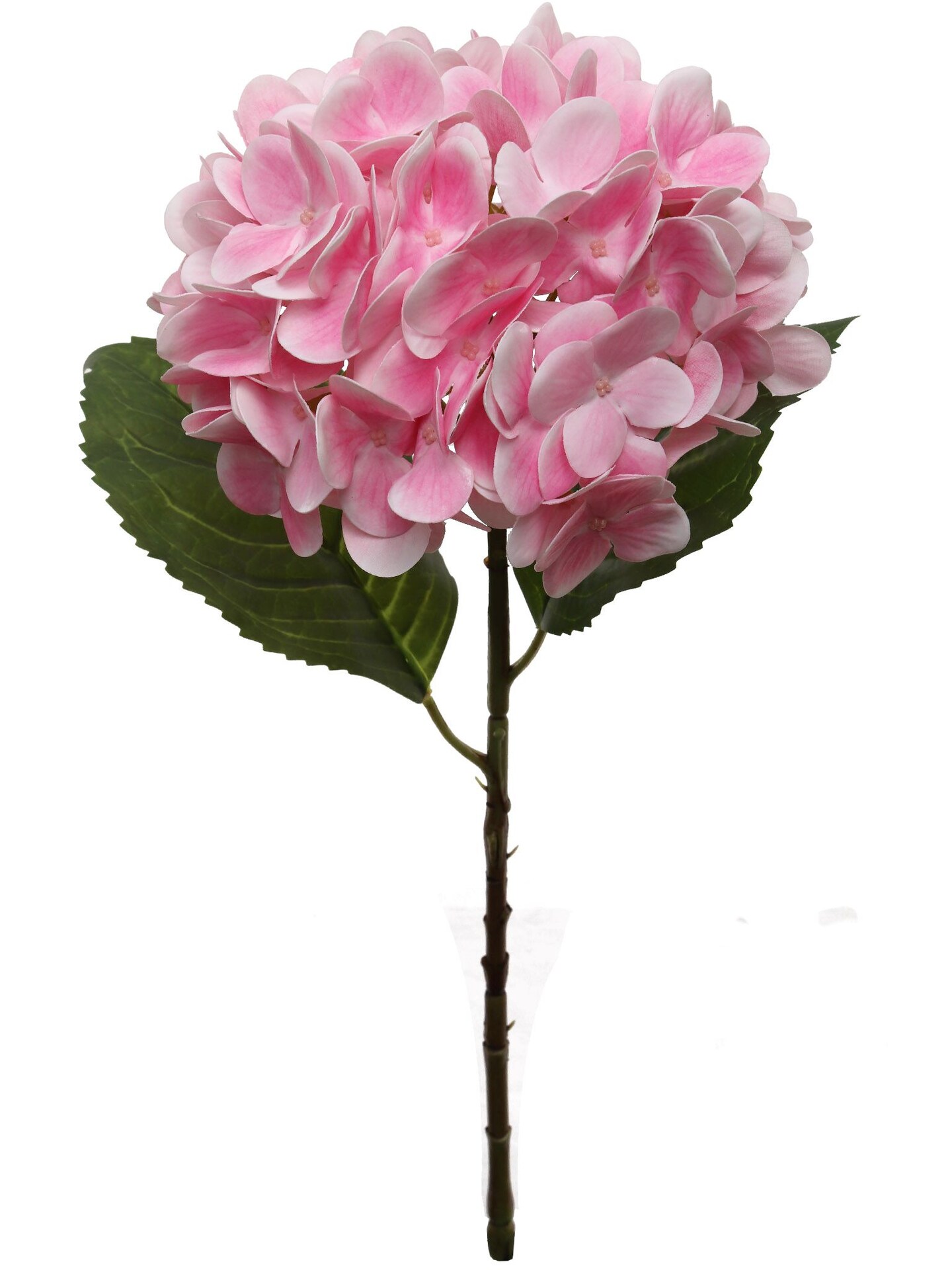 17.75" Pink Hydrangea Stem – 8" Bloom, Lifelike Faux Flower Decor ...
