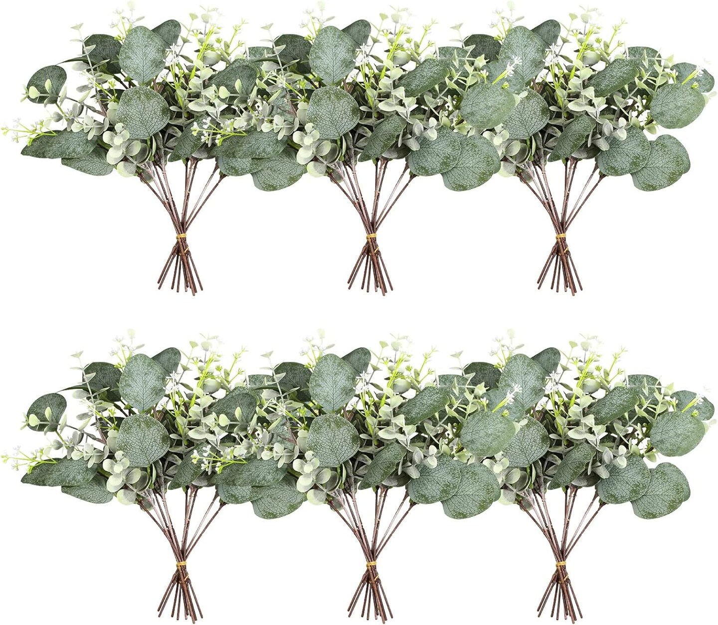 40 Pcs Artificial Greenery Eucalyptus Stem Silver Dollar Leaves Baby Eucalyptus Leaves Suitable ...