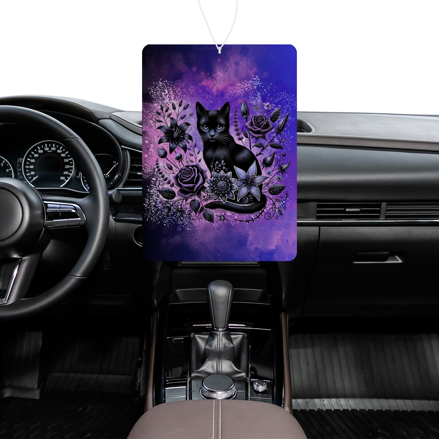 Gothic Cat Air Freshener - Mystical Black Cat with Dark Roses - Perfect ...