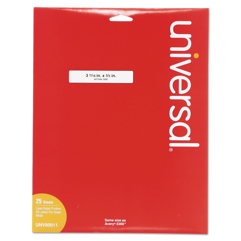 Universal 0.66 in. x 3.44 in. Self-Adhesive Permanent File Folder ...