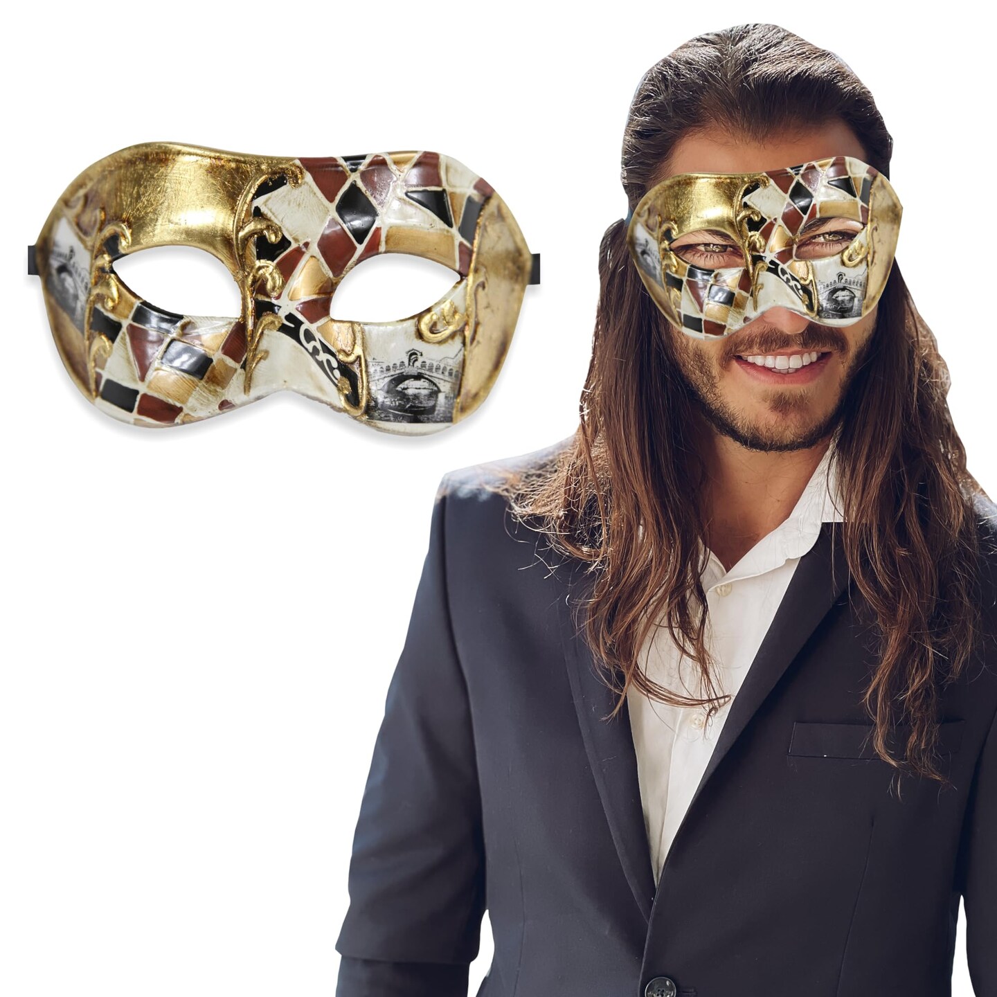 Masquerade Mask For Men - Antique Look Mask for Venetian Party ...