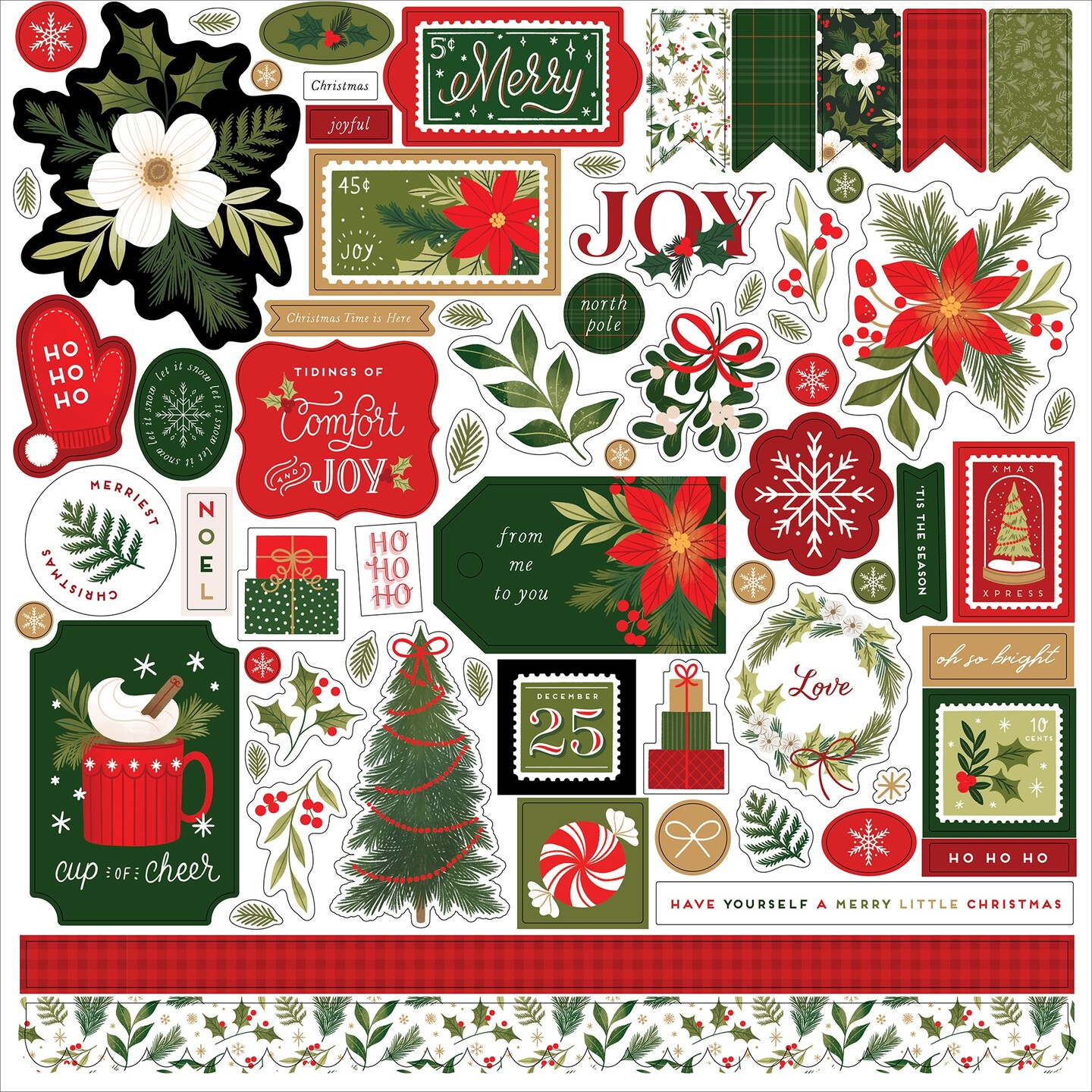 Christmas Joy Cardstock Stickers 12"X12"-Elements | Michaels