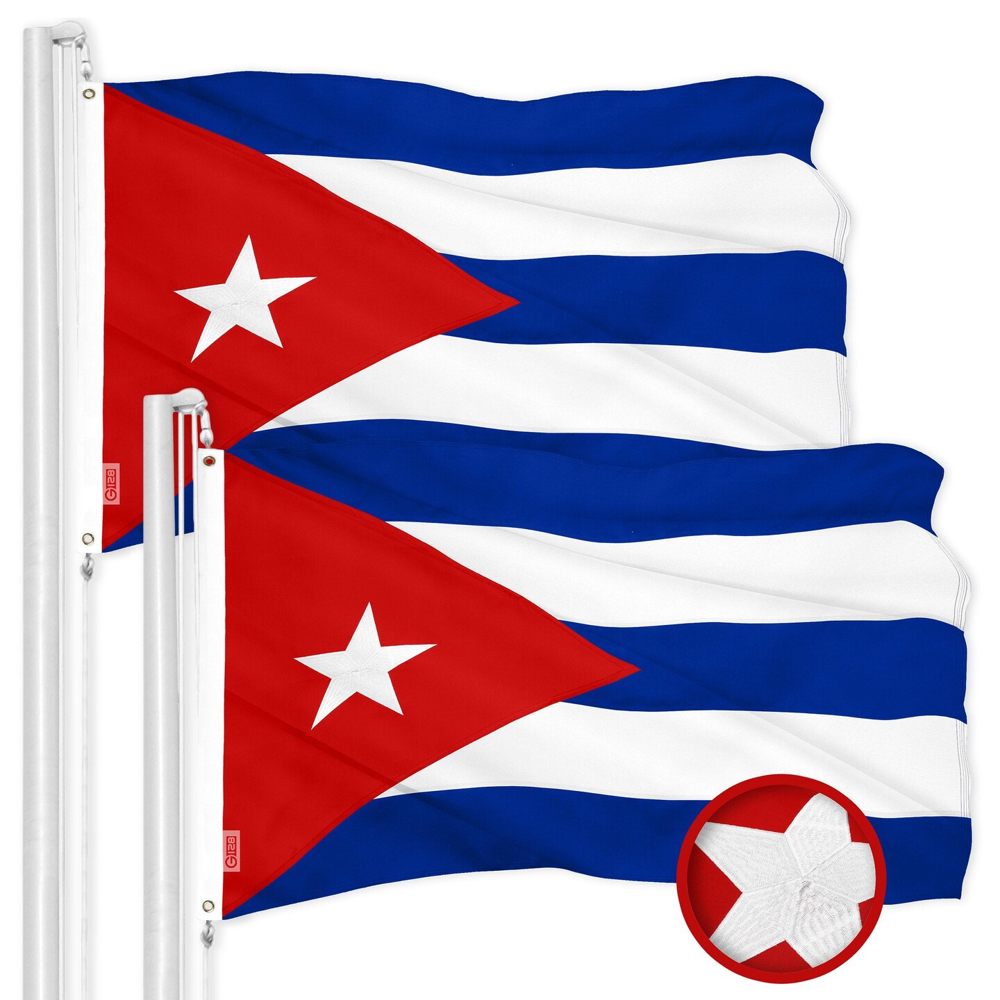 G128 2 Pack: Cuba Cuban Flag | 3x5 Ft | ToughWeave Series Embroidered ...