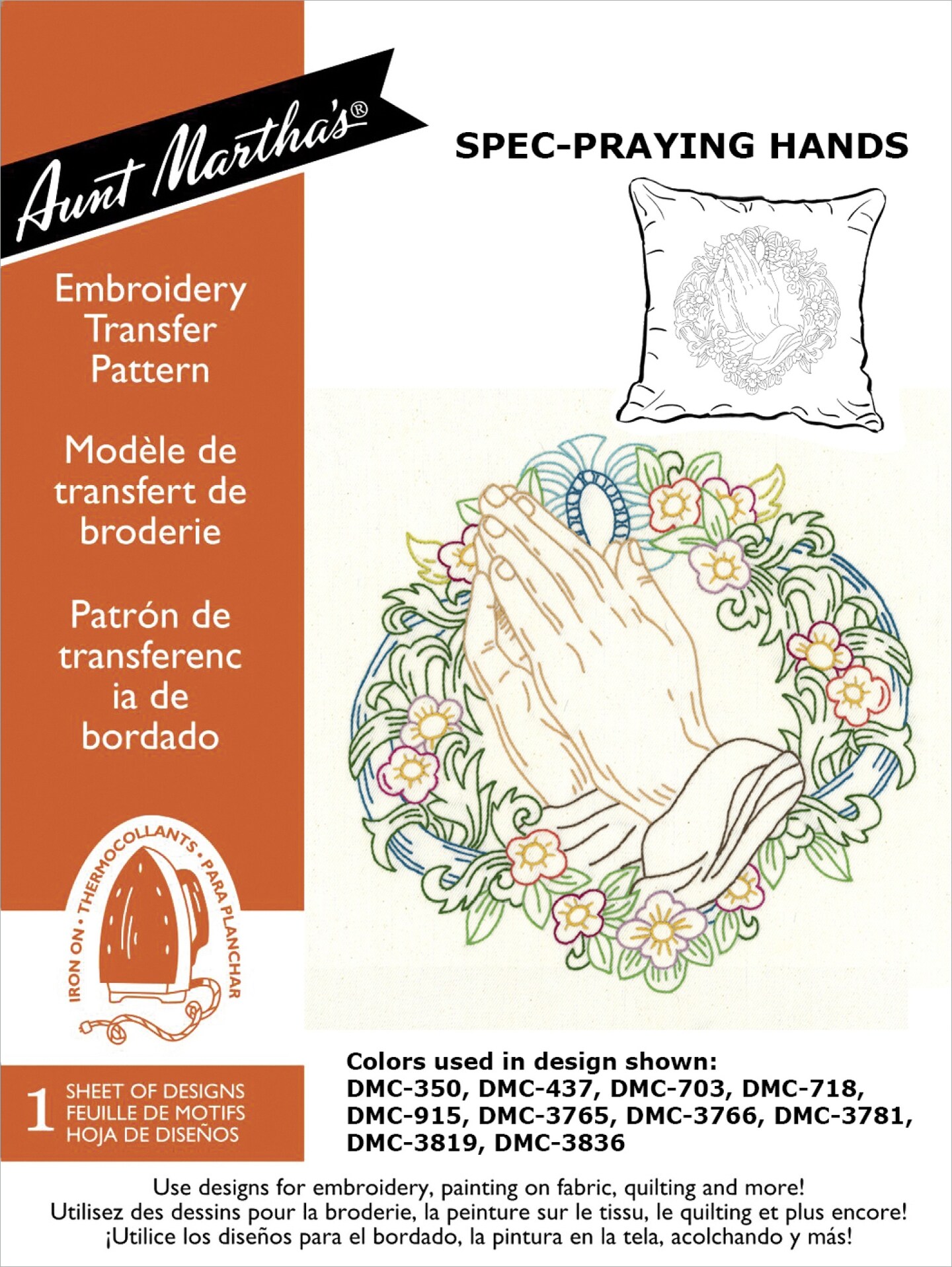 Hand Embroidery Iron-On Transfer Pattern - 1 Size-Praying Hands | Michaels