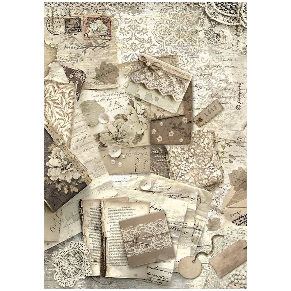 Stamperia Rice Paper Sheet A4-Old Lace Letters | Michaels