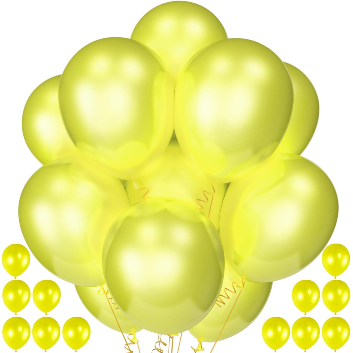 120 Pack Pearl Yellow Balloons Bright 12 inch Royal Yellow Latex Party ...