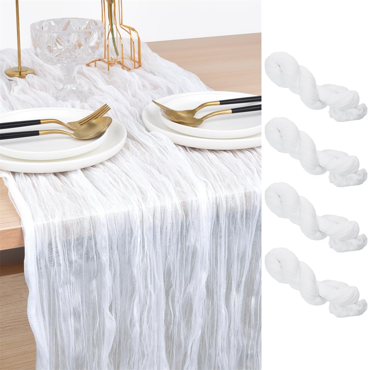 Joanlody Ivory Cheesecloth Table Runner 10Ft Rustic Gauze Cheese Cloth ...