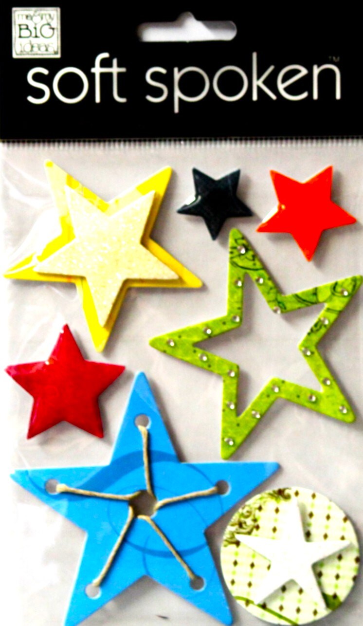 Me & My Big Ideas Soft Spoken Stars Dimensional Sticker Embellishments ...