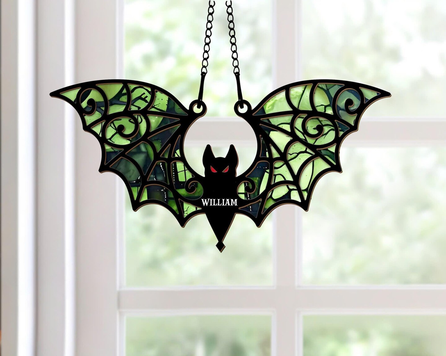 Custom Halloween Bat Gothic Suncatcher, Dark Academia Decor, Aesthetic ...