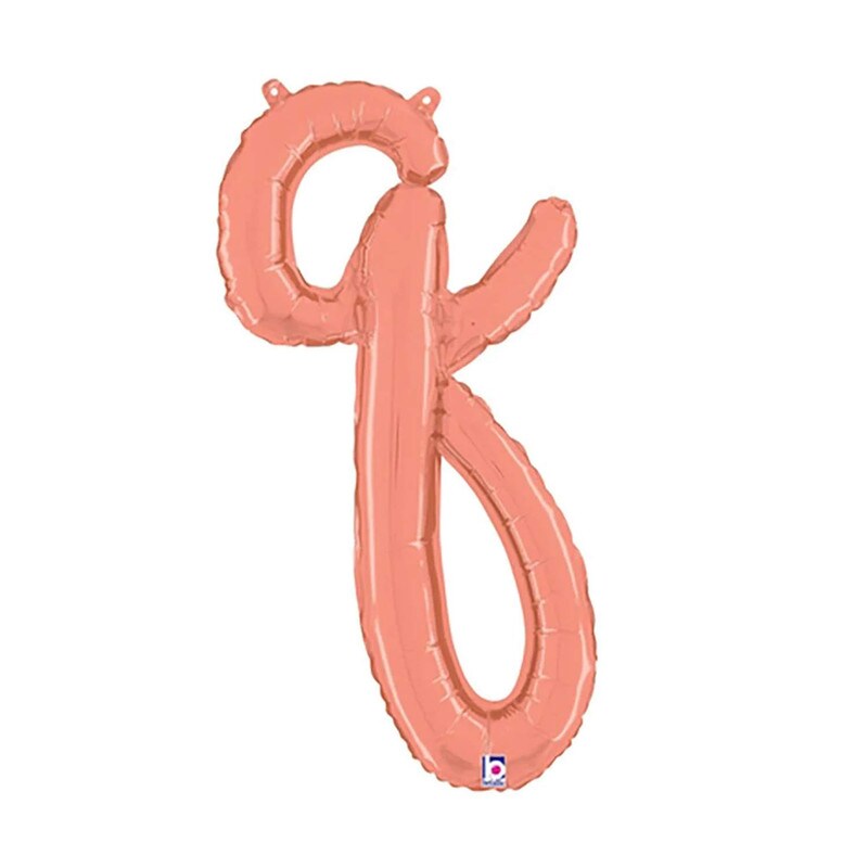 Betallic® 24 inch Script Letter Q Rose Gold Air Fill Only Balloon ...