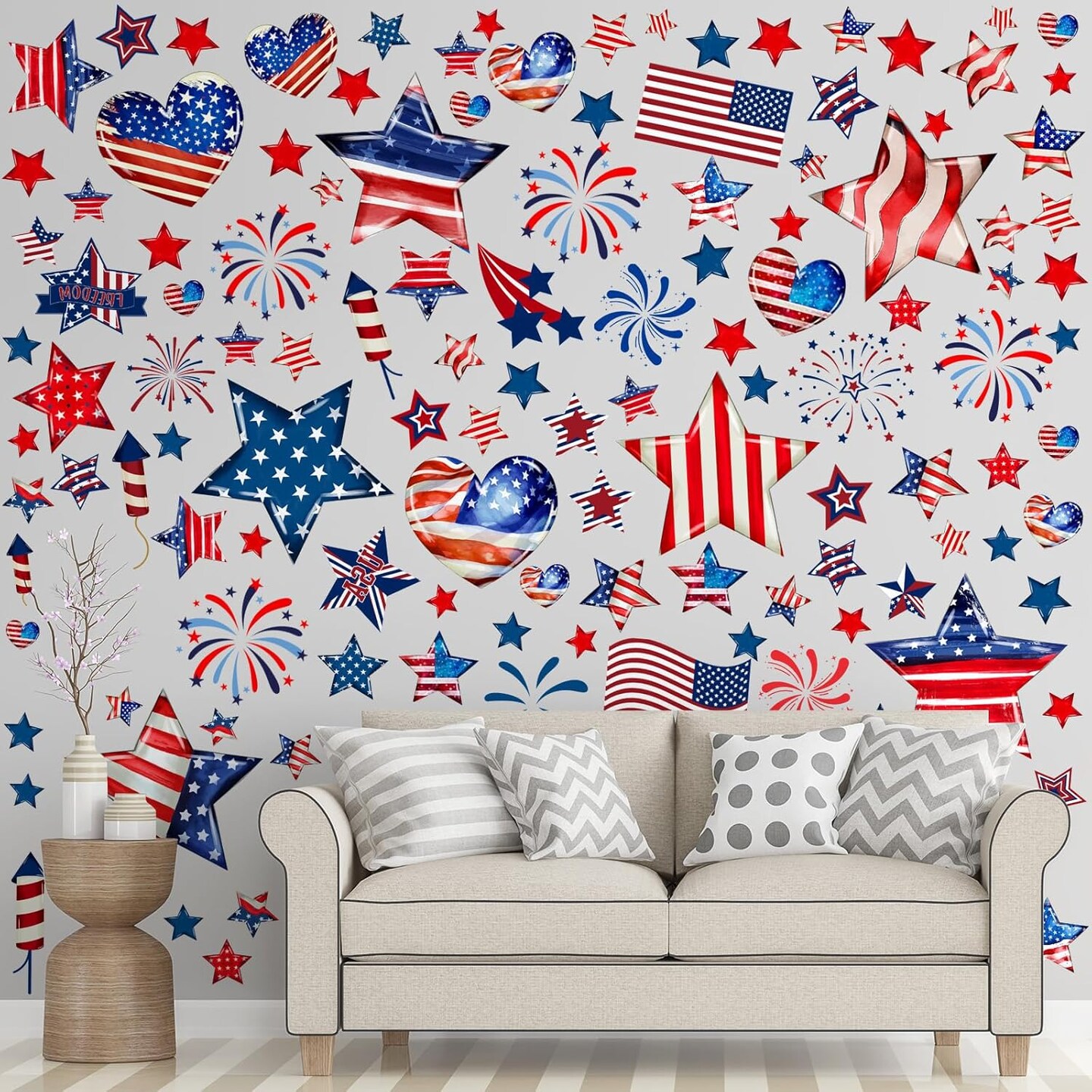 150 Pcs 4th of July Wall Stickers Independence Day Wall Decals | Michaels