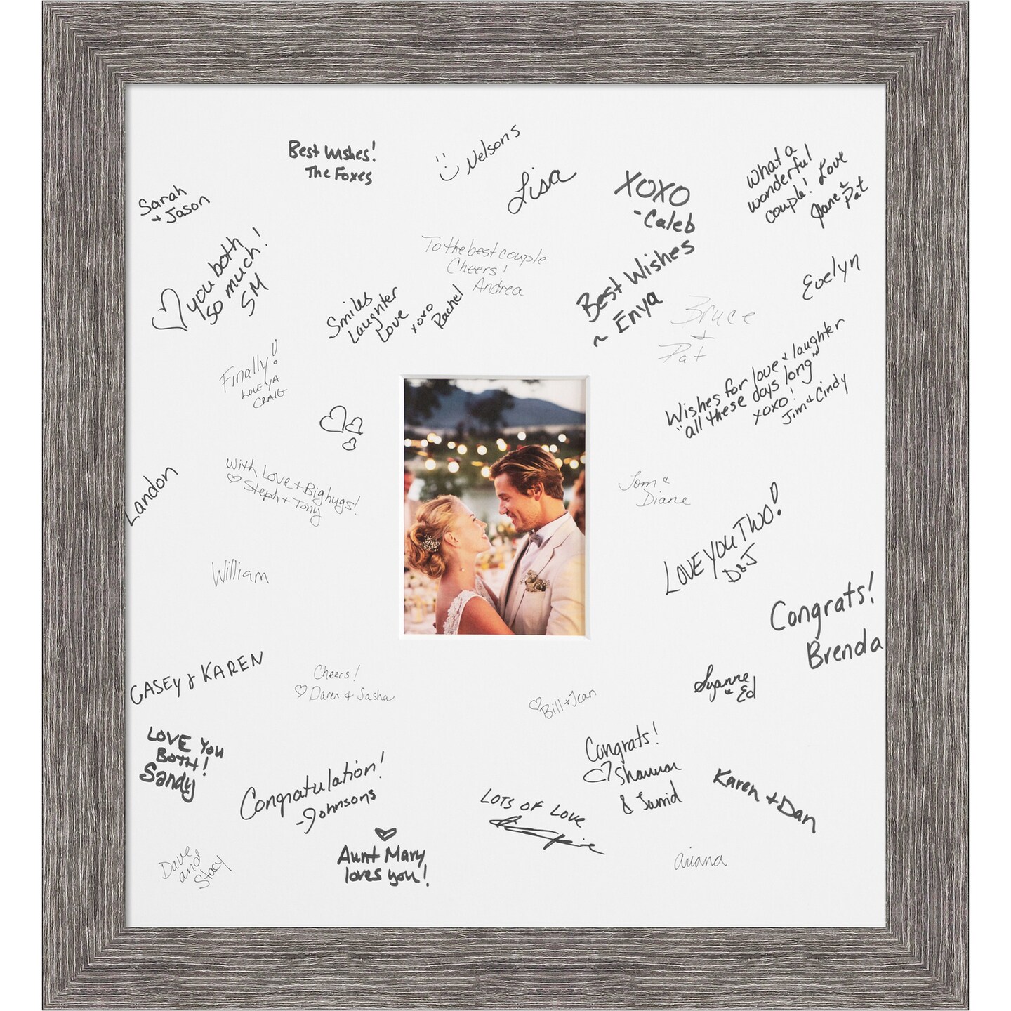 Pinstripe Signature Mat Picture Frame, Photo Frame Wedding Guest Book ...