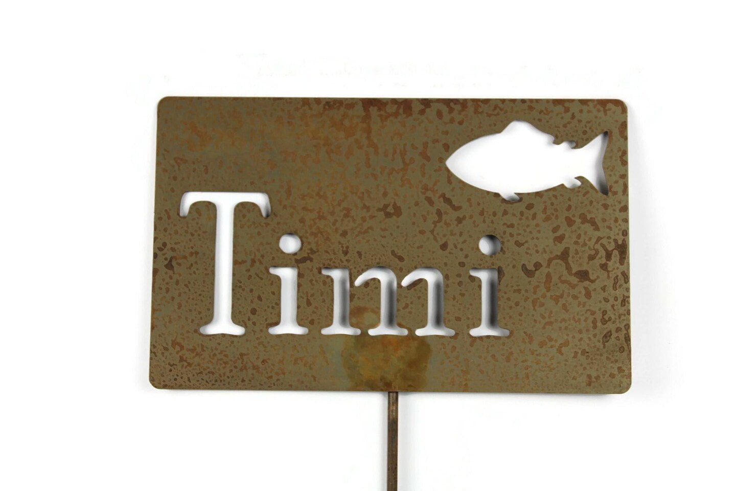 Metal Fish Pet Memorial Steel Garden Stake Sign Grave Marker for Loss ...