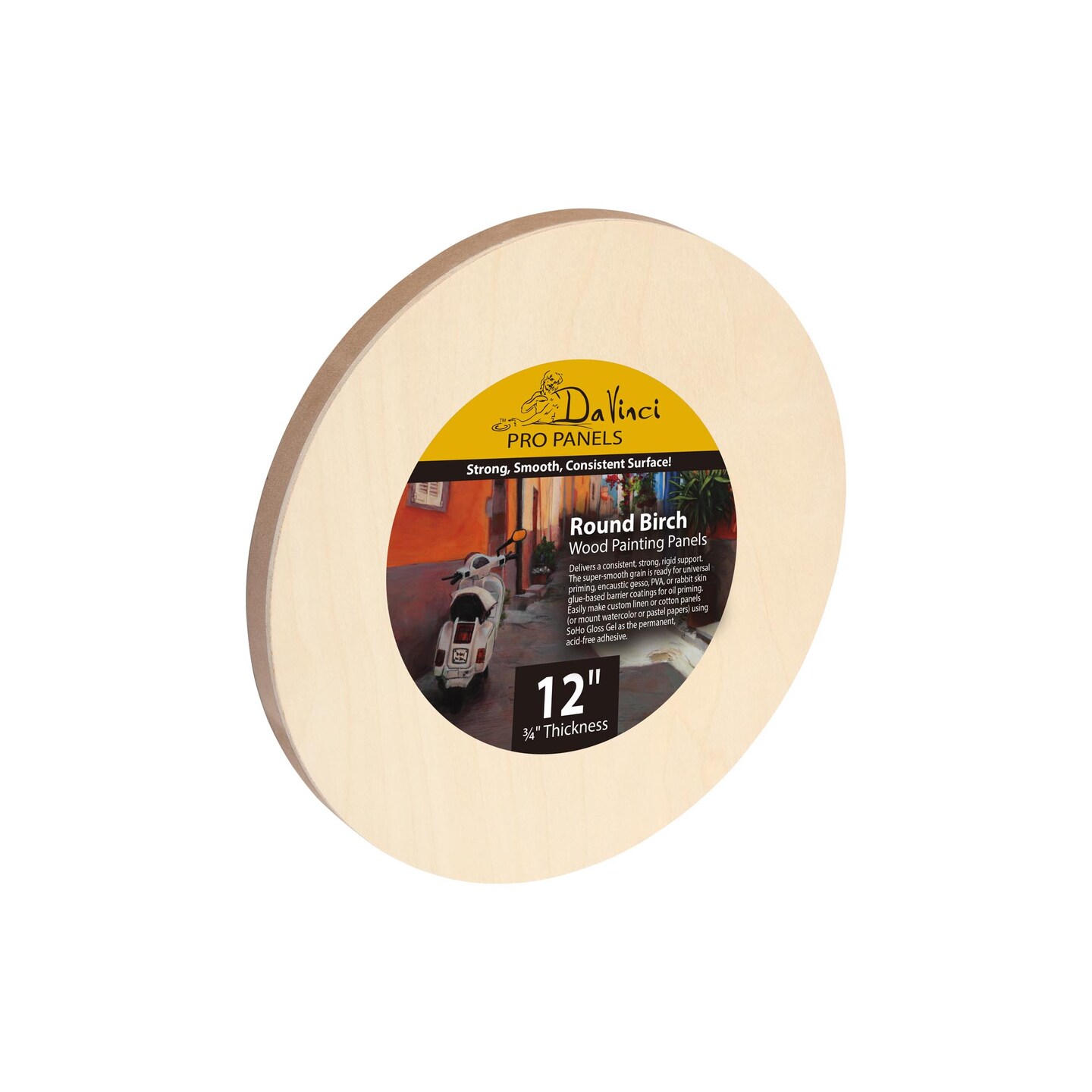 Da Vinci Pro Birch Wood Round Panel 3/4" Deep – 12" Diameter - Fine ...