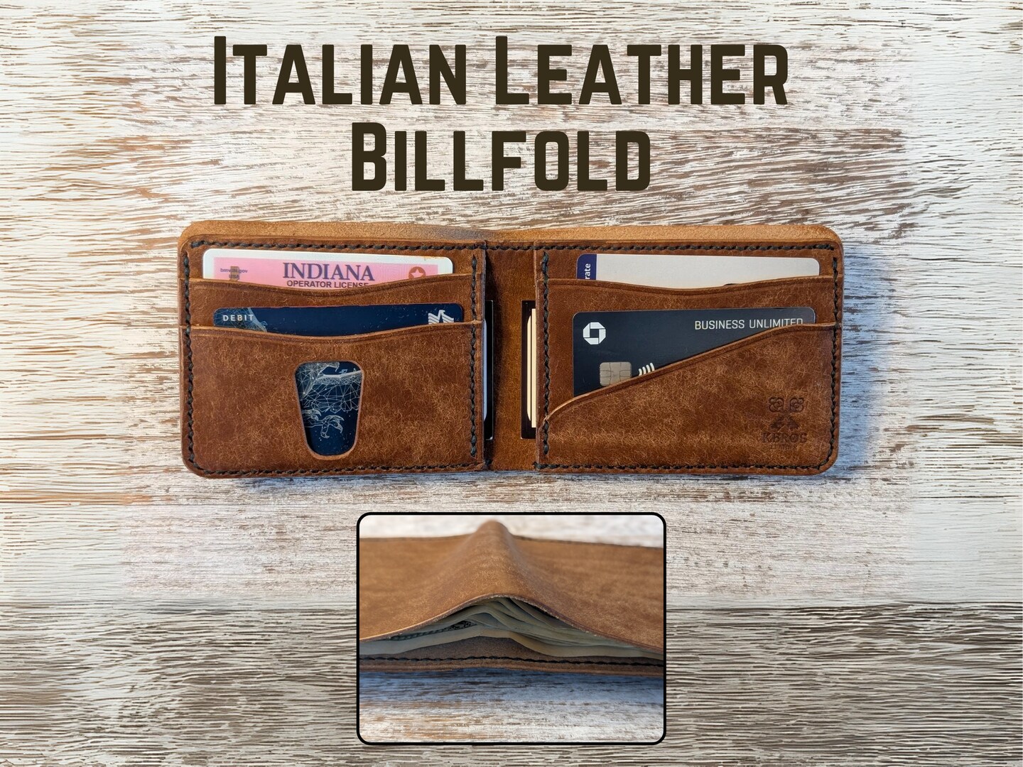Tesoro Italian Leather Billfold Wallet with Free Engraving - Handmade ...