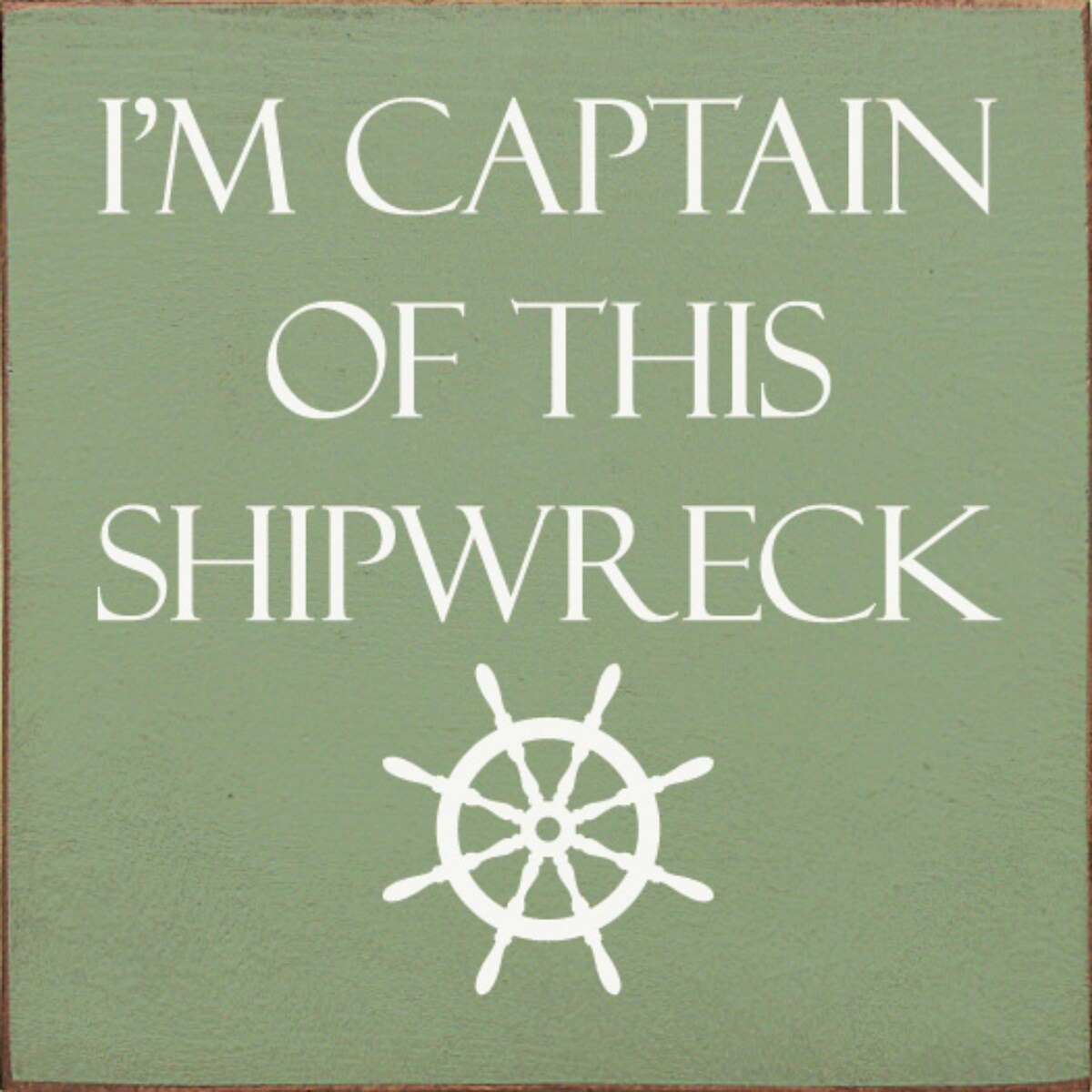 Rustic Knotty Pine Sign, Captain of This Shipwreck Nautical Decor ...