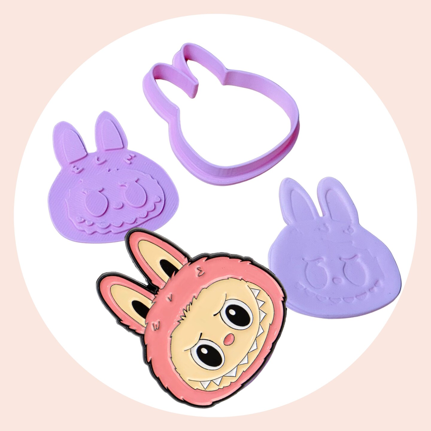 Little Monster Labubu Face Cookie Cutter - Girl Birthday Cookie Cutters ...