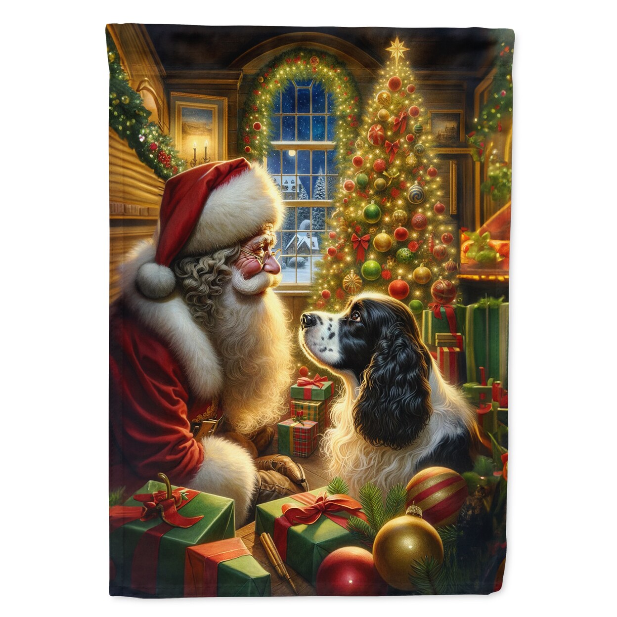 English Springer Spaniel And Santa Claus House Flag | Michaels