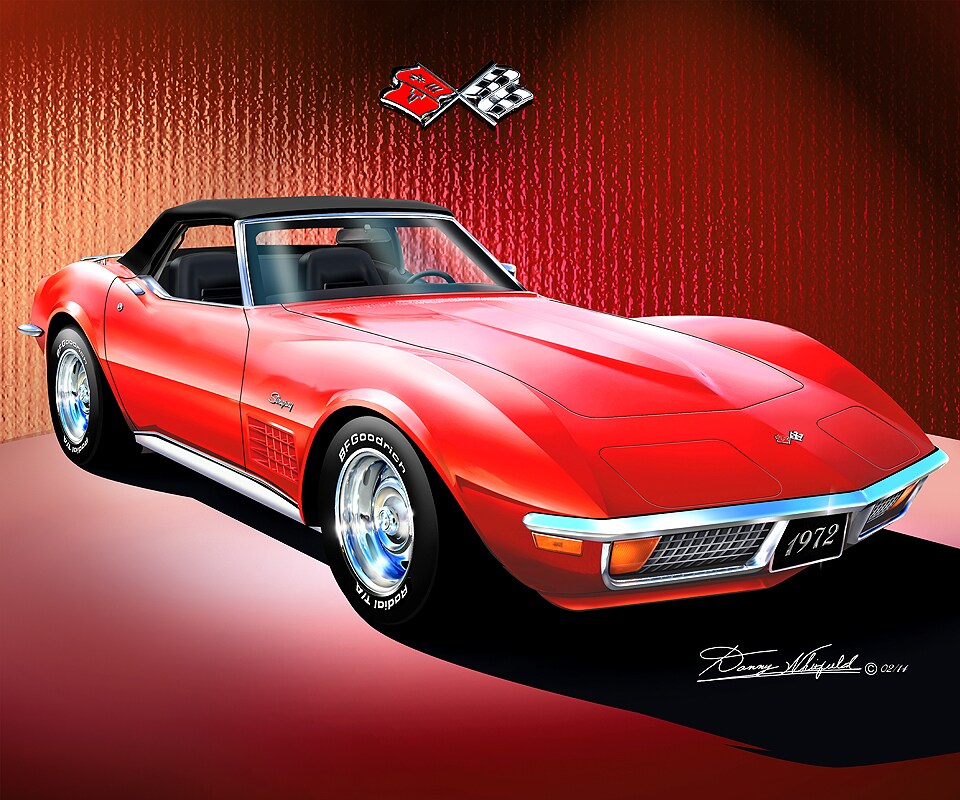 1972 Chevrolet Corvette Convertible - Monza Red With BF Goodrich Tires ...