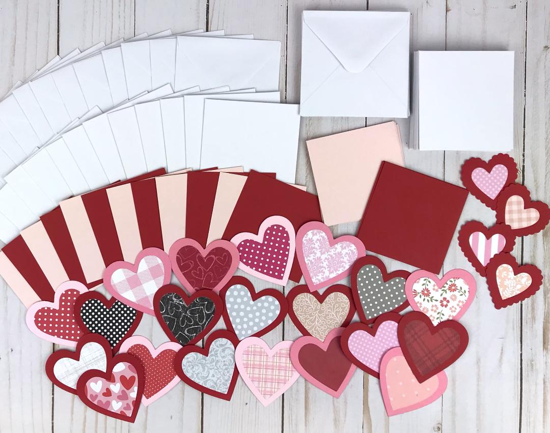 Classroom Valentine Making Kit for Kids, Set of 24 DIY Valentine Cards ...