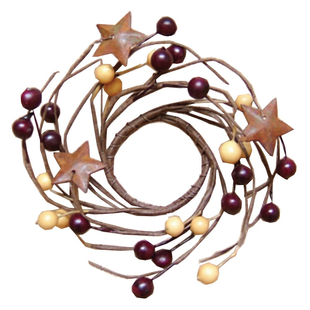 2" Burgundy and Gold Berry Ring with Small Rusty Stars Perfect for ...