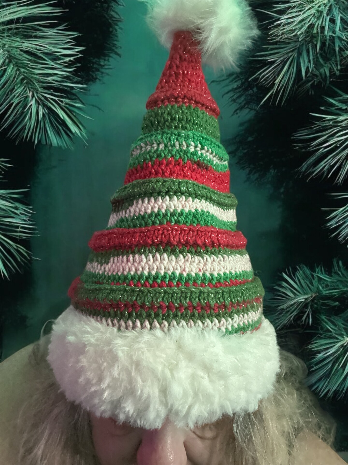 Adult Santa Hat Sparkle Christmas Colors, Elf Hat For Christmas ...