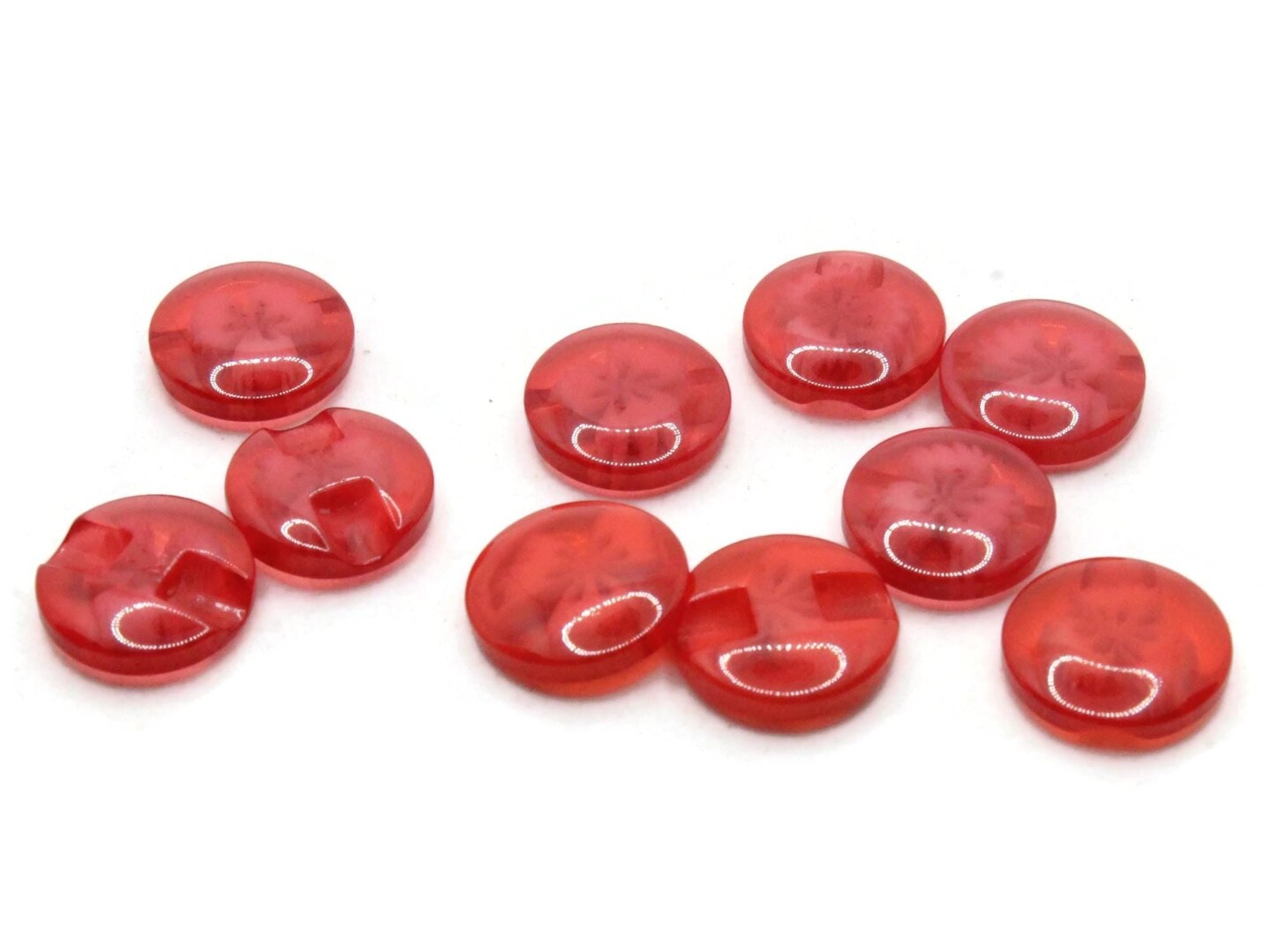 10 14mm Red Flower Flat Round Floral Plastic Buttons | Michaels