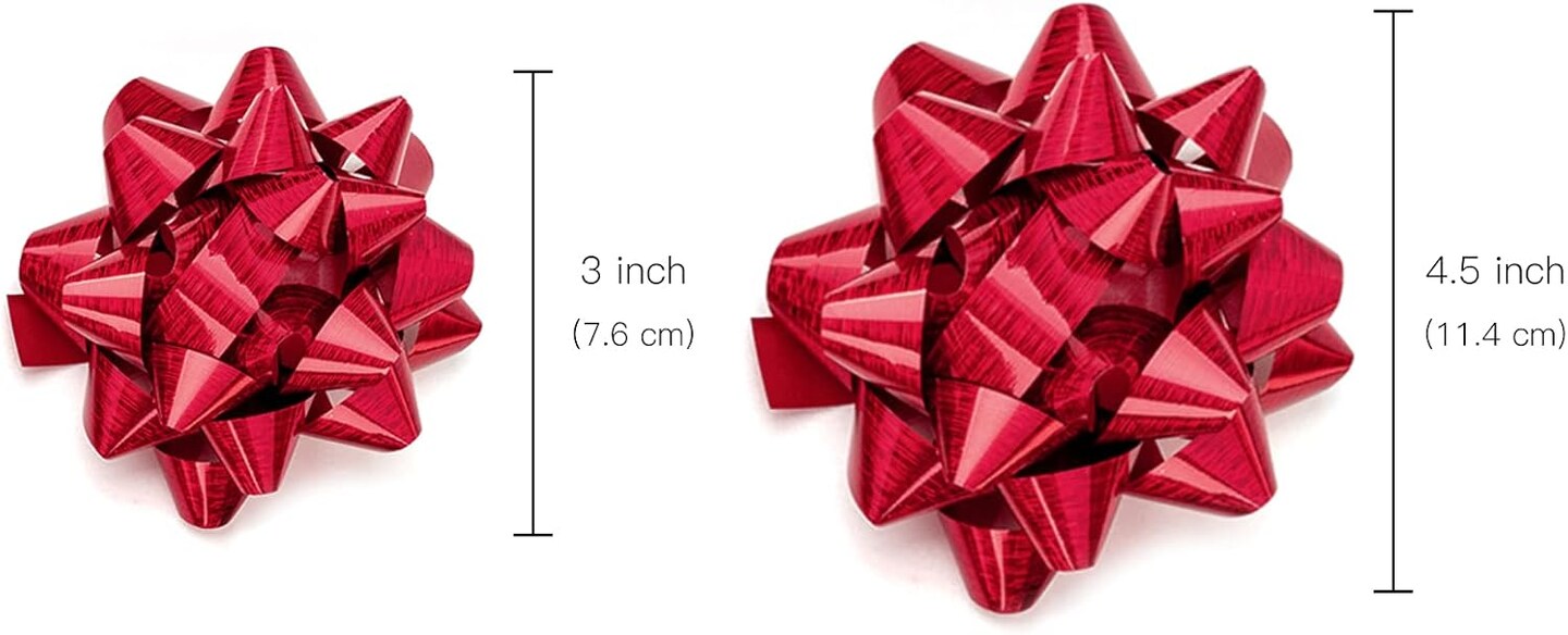 Red Gift Bow Assortment (24 Bows) for Birthday, Wedding, Christmas ...
