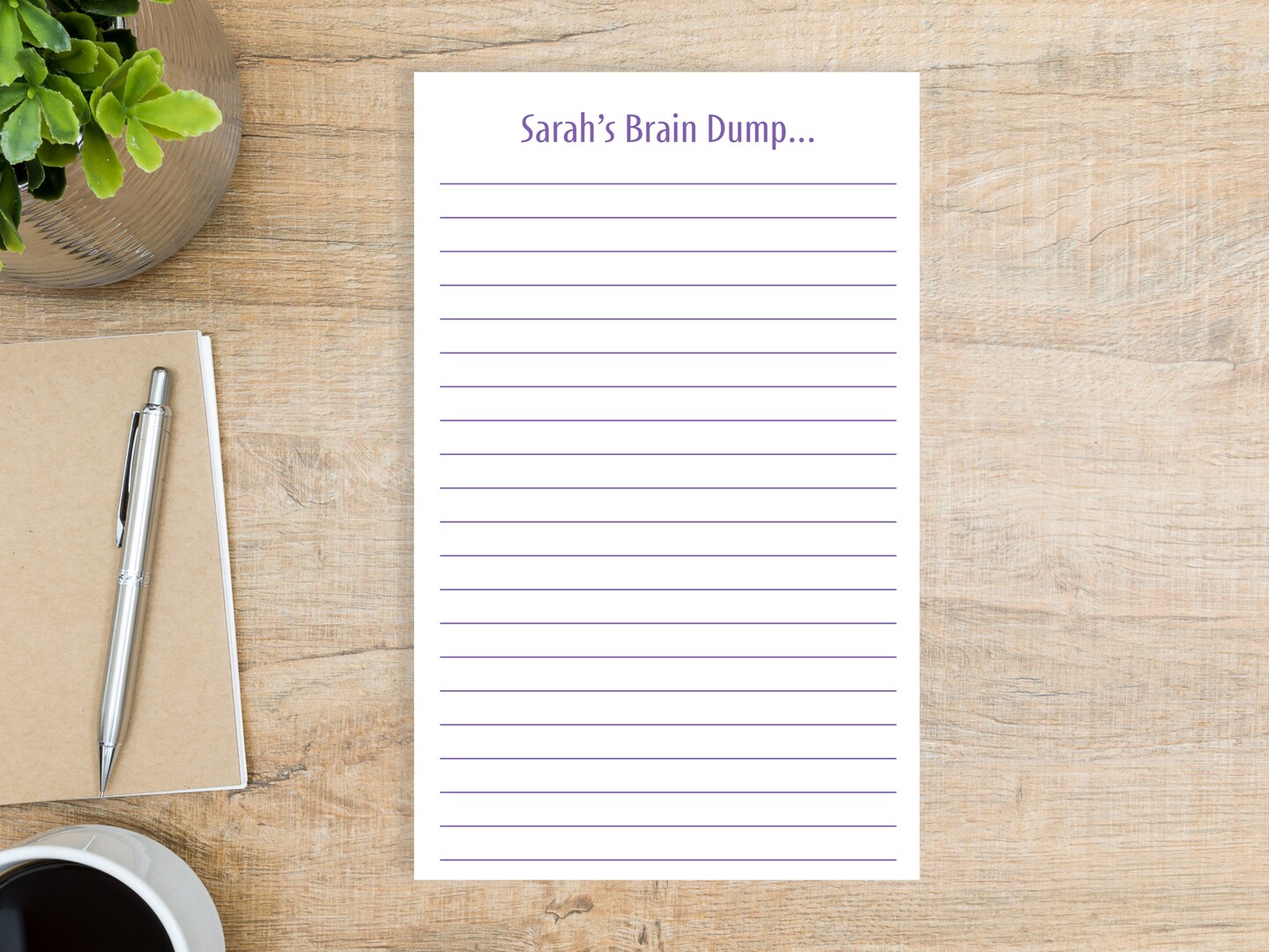 Personalized 5x8 Lined Notepad | 29 Color Options | 20 Font Options ...